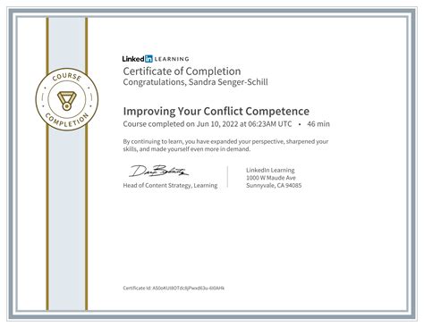 Sandra Senger Schill Auf Linkedin Certificate Of Completion