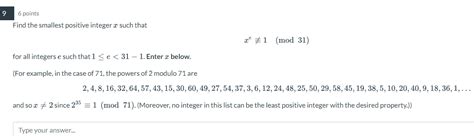 Solved 6 Points Find The Smallest Positive Integer X Such