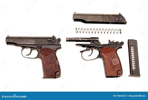 Russisch Gedemonteerd Pistool Stock Afbeelding - Image of kaliber ...
