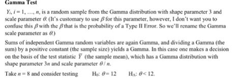 Gamma Test Yi I 1 N Is A Random Sample From