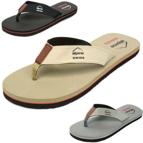 Alpine Swiss Mens Flip Flops Beach Sandals Lightweight Eva Sole Comfort