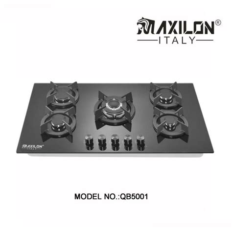 Built In Gas Cooker 5 Burner Glass 900x520mm Maxilon Sanitary