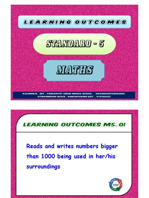 Learning Outcomes Maths 5 Std Em Pdf