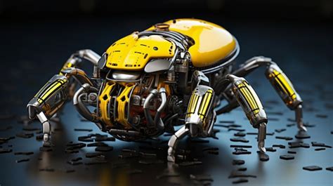 Premium Ai Image Reconnaissance Robot Cockroach Shiny Steel Nanodroid