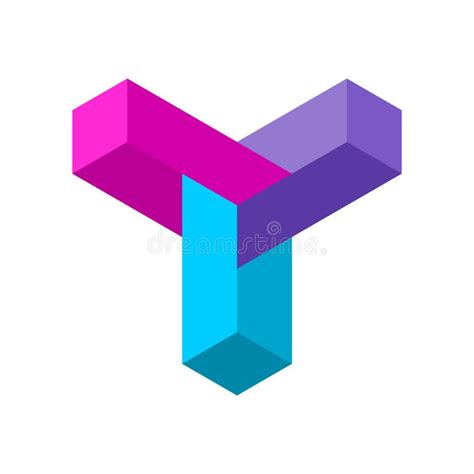 Colorful Impossible Geometric Object Made Of Three Rectangles Optical