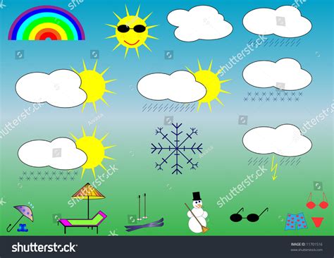 objects related weather forecast activity stock vector royalty free