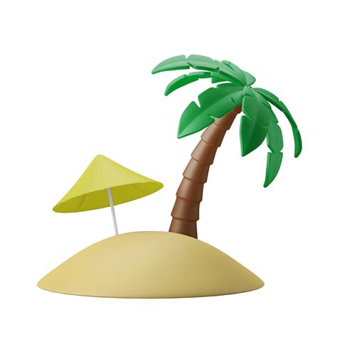 Tropical Island Beach Resort 3d Illustration Icon 10882086 PNG