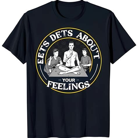 Black T Shirt With White Circle Design Eets Dets About Your Feelings