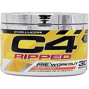 Cellucor C4 Ripped Pre Workout Powder Tropical Punch Creatine Free Sugar Free Preworkout
