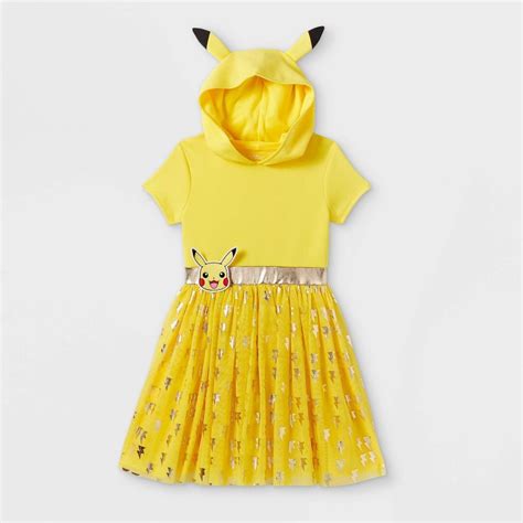 Girls Pokemon Pikachu Cosplay Tutu Dress Yellow Xl Artofit