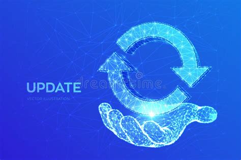 Update Or Synchronization Icon Abstract 3d Low Polygonal Robot Holding