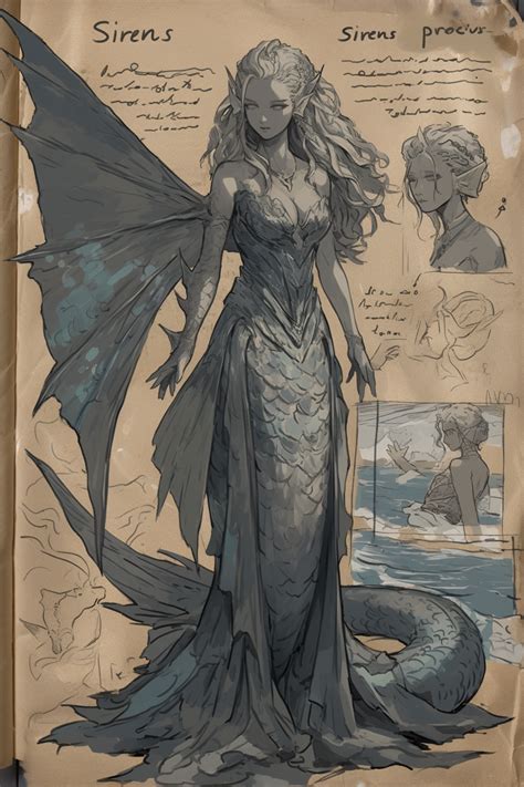 Sirens Химера мифология Сирена рисунок Сирены мифология