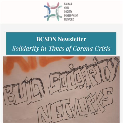 BCSDN Published its Thematic Newsletter: Solidarity in Times of Corona Crises! – BCSDN