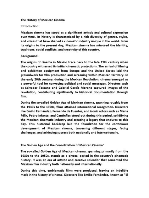 The History Of Mexican Cinema Pdf Mexico