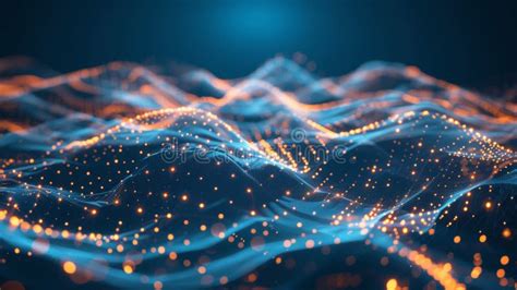 A Glowing Blue And Orange Background With A Bunch Of Lights Ai Stock
