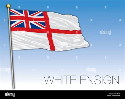 White Ensign Flag United Kingdom Vector Illustration Stock Vector