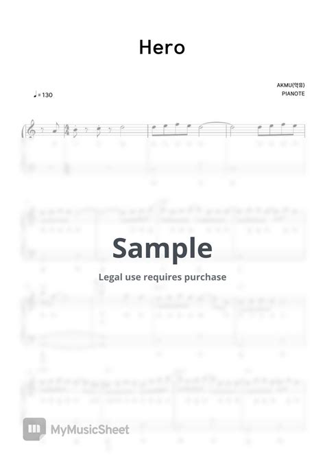 Akmu 악뮤 Hero 히어로 계이름 포함 초급버전 Sheets By Pianote피아노트