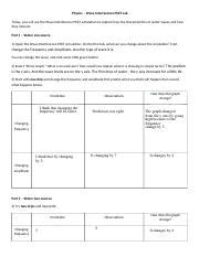 Wave Interference Pdf Physics Wave Interference PhET Lab Today You Will Use The Wave