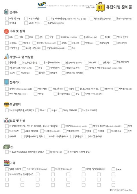 유럽여행 D 21 유럽여행 준비물 리스트 파일 공유와 준비물 이야기 네이버 블로그
