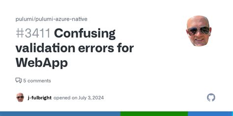 Confusing Validation Errors For Webapp · Issue 3411 · Pulumipulumi