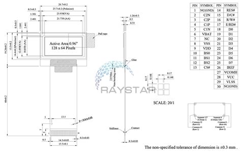 OLED Display X X OLED Graphic Display Raystar