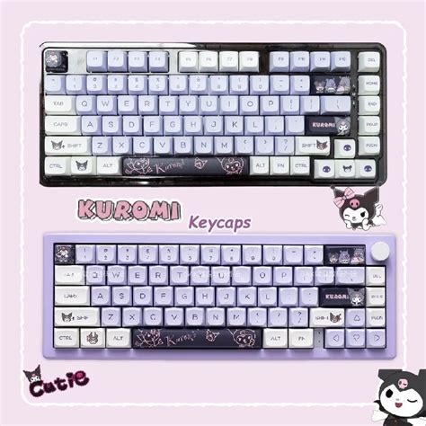 Kawaii Sanrio Kuromi Keyboard Cap XDA Heightened Mechanical Keyboard Keycaps Kawaii Themed