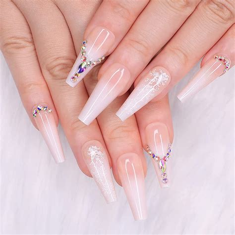 Shine Bright Like A Diamond With Ombre Coffin Nails Get Dazzling Designs Now