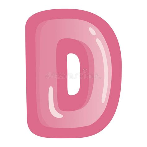 Letter D Bold Alphabet Pink Doodle Drawing Vector Art Stock Vector Illustration Of Template