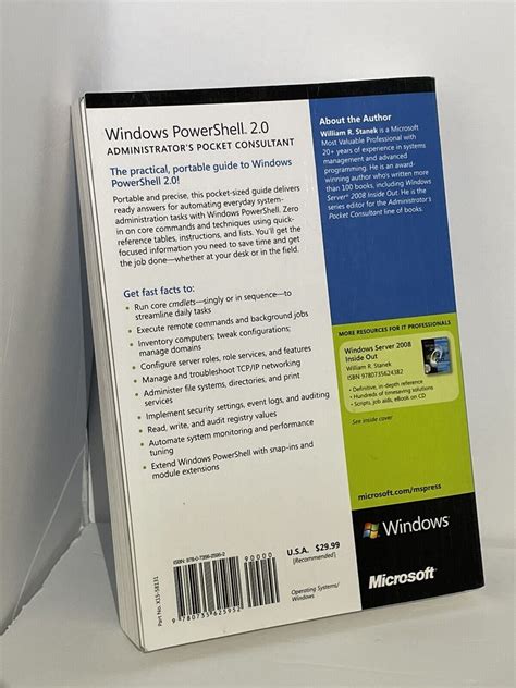 Pocket Consultant Ser Microsoft Windows Powershell™ 20 By William R