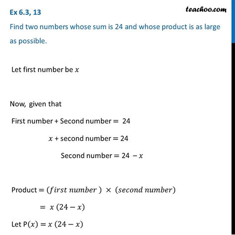 Ex Find Two Numbers Whose Sum Is Product Is Large