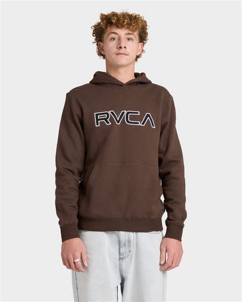 Mens Rvca Pullover Hoodie Mocha Rvca Australia