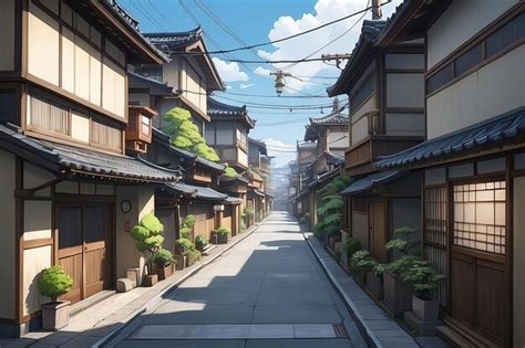 Premium Photo Exploring Anime Vibrant Japanese Street Illustration
