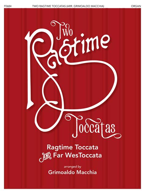 Two Ragtime Toccatas Organ Solo Grimoaldo Macchia