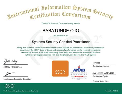 Babatunde Ojo On Linkedin Sscp Isc2 Certificate Thankstogod