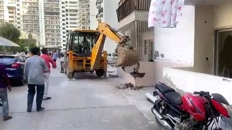 Illegal Construction Demolished In Noida Housing Society