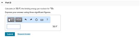 solved part a calculate in mev the total binding energy