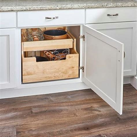 REV A SHELF Two Tier Wood Cookware Organizer Natural Maple Rev A Shelf CW SC