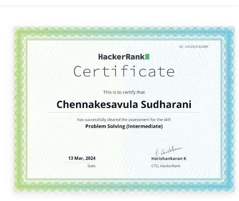 chennakesavula sudharani on linkedin hackerrankcertification