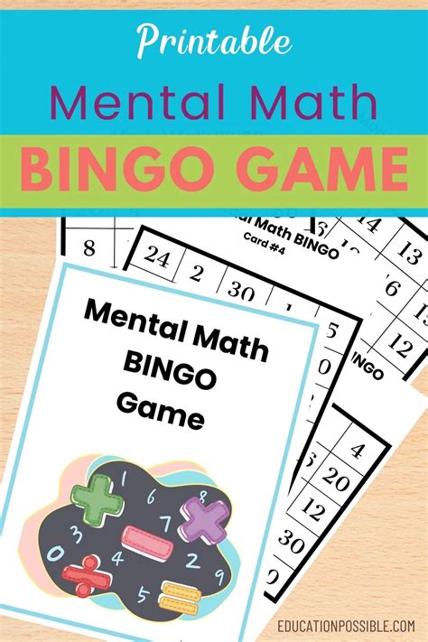 Math Bingo Printable Math Bingo Template Tpt