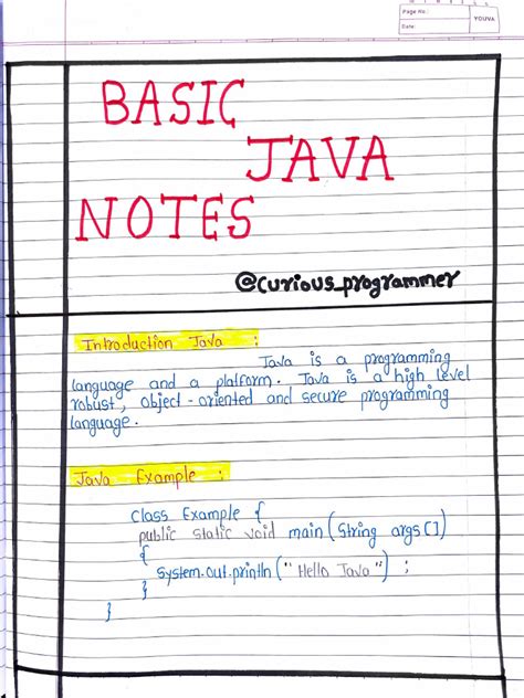 Java Basics Handwritten Notes Pdf