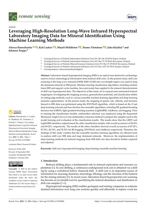 Pdf Leveraging High Resolution Long Wave Infrared Hyperspectral Laboratory Imaging Data For