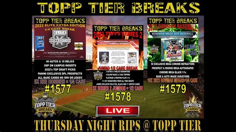 THURSDAY NIGHT BASEBALL CASE BREAKS TOPP TIER EEE 1577 SERIES 2 1578 BOWMAN 1579 YouTube