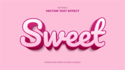 Premium Vector Sweet Pink Editable Text Effect