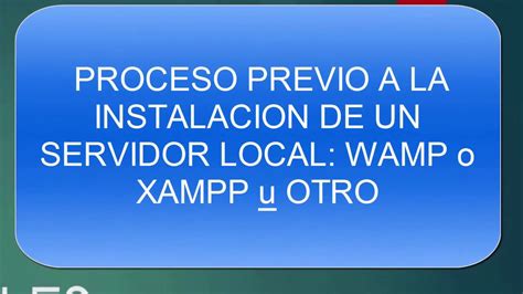 Instalacion Wamp O Xampp 100 Efectivo Youtube