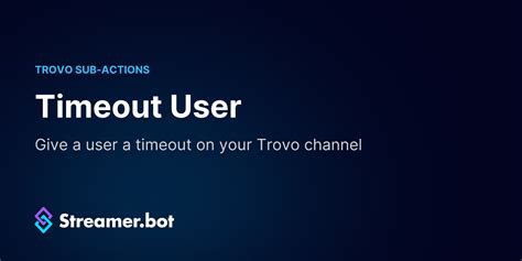 Timeout User Streamer Bot Docs
