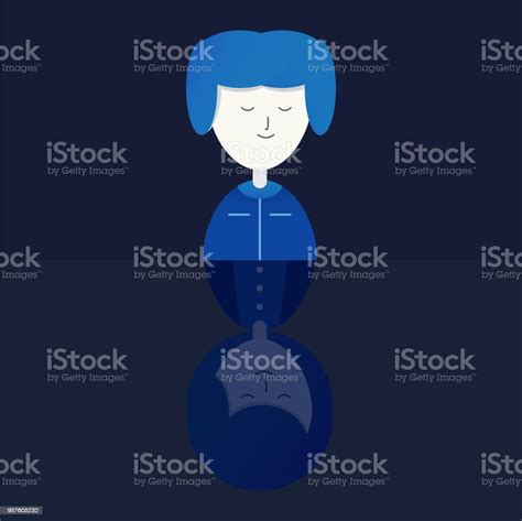 사랑 한 쌍의 문자입니다 진한 파란색 배경에 고립 된 그라데이션 플랫 스타일에 벡터 디자인 남자에 대한 스톡 벡터 아트 및 기타