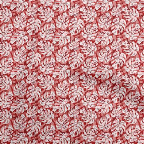 Oneoone Viscose Chiffon Red Fabric Tropical Dress Material Fabric Print