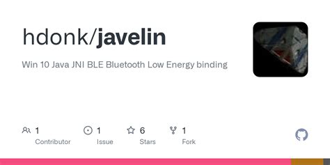 github hdonk javelin win 10 java jni ble bluetooth low energy binding