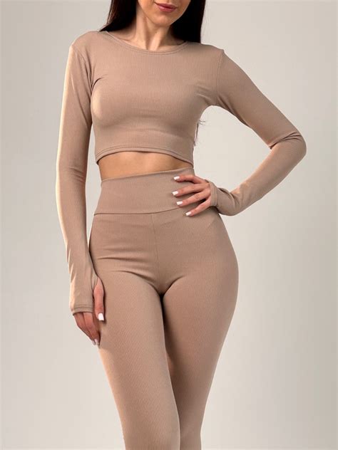 Купити Рашгард рубчик Basic нюдовий з доставкою по Україні