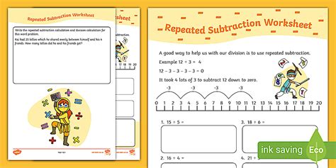 Repeated Subtraction Worksheet Teacher Made Twinkl